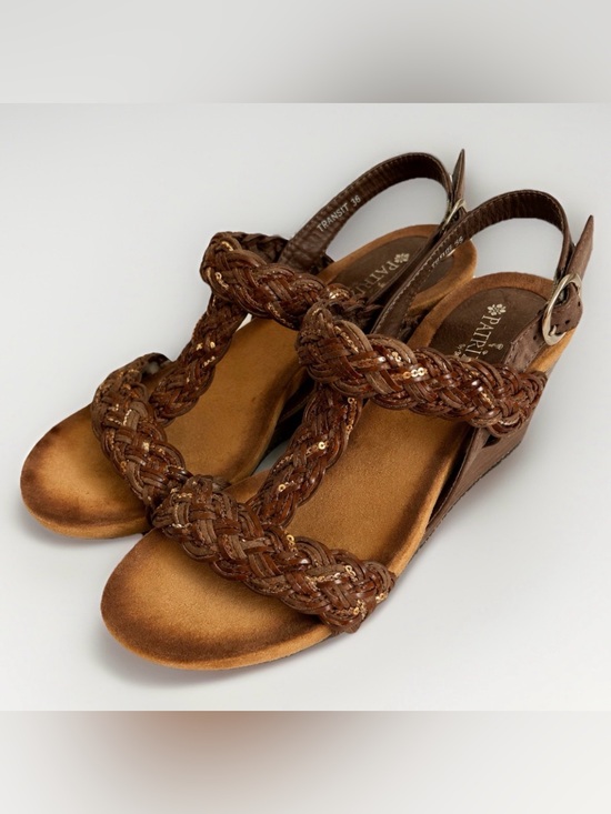 Spring Step | Shoes | Patrizia By Spring Step Brown Braided Wedge ...